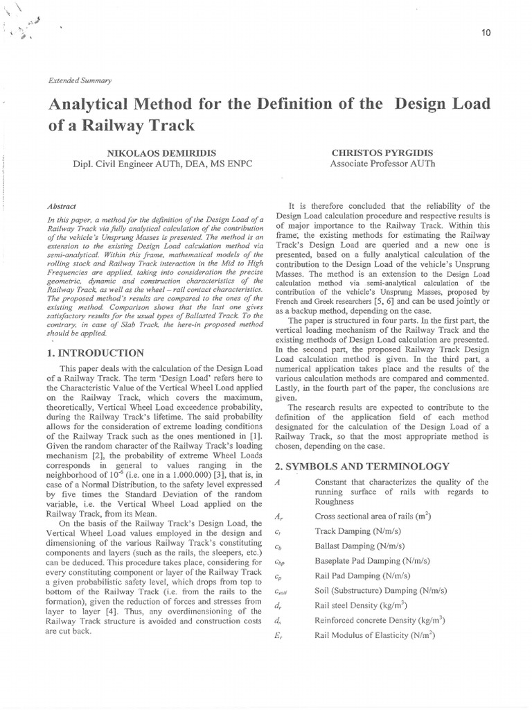 Design Load Railway Track | PDF