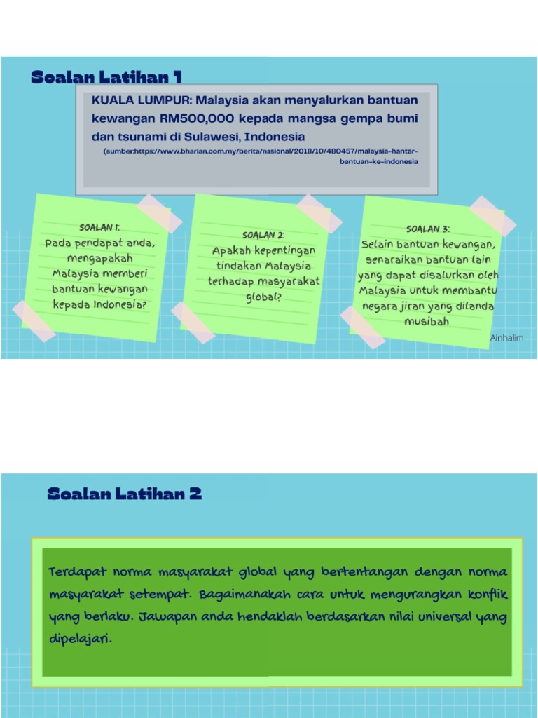 Tajuk 1 Tingkatan 5 - Moral (Latihan) | PDF
