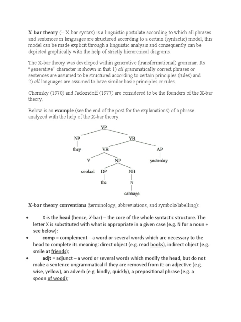 Syntax X Bar | PDF | Phrase | Syntax