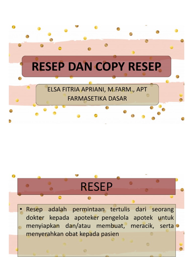 p3 Resep Dan Copy Resep | PDF | Kesehatan Holistik