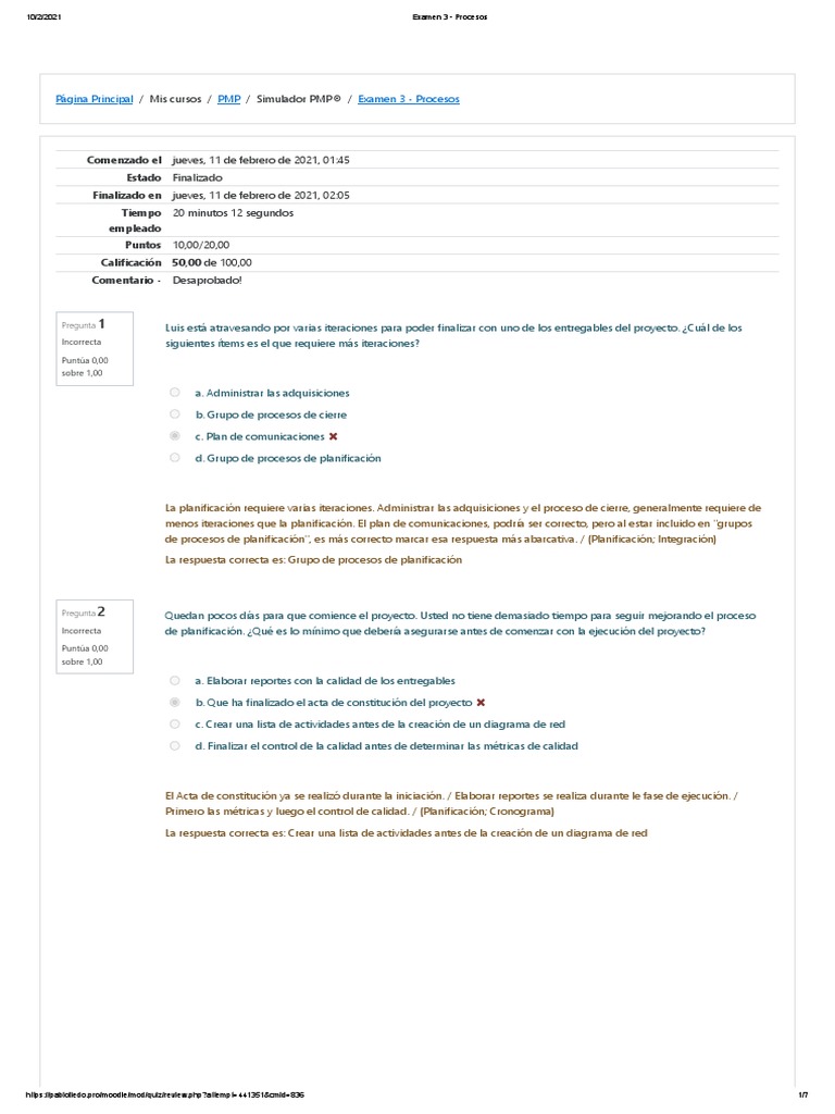 Examen 3 - Procesos | PDF
