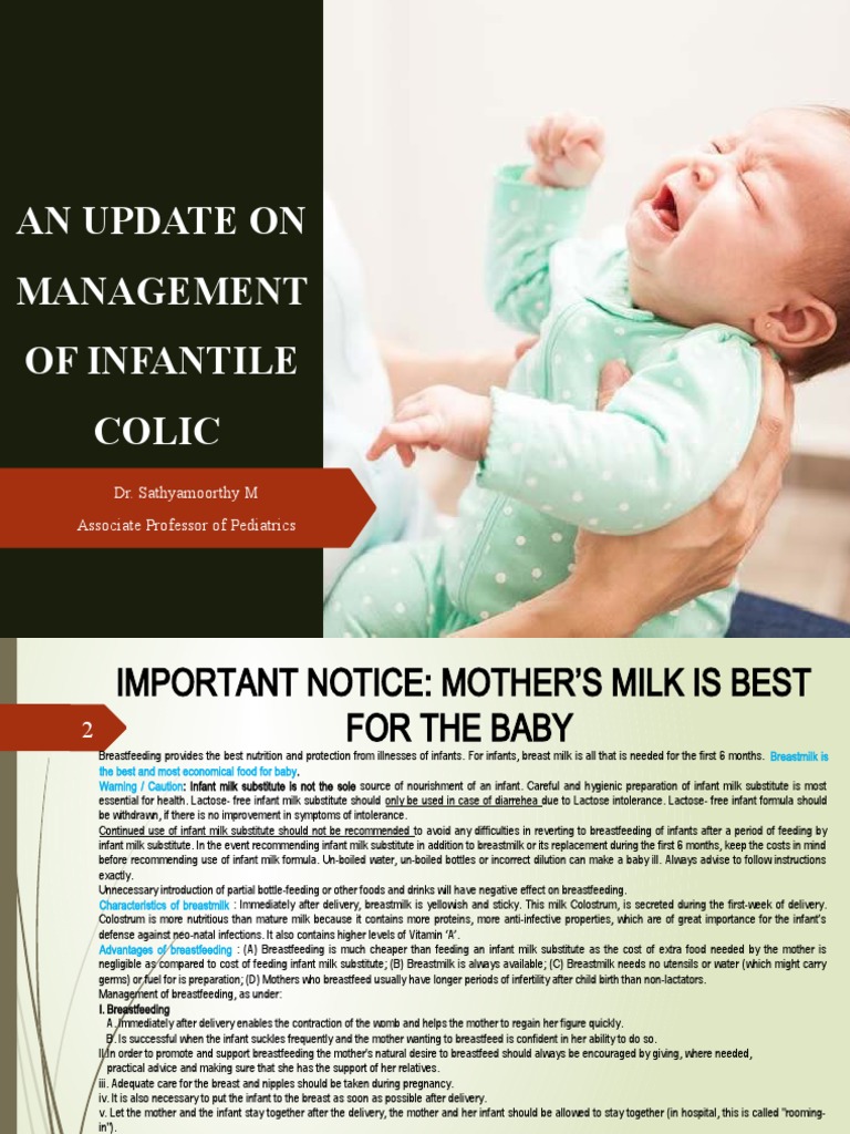 An Update On Management of Infantile Colic: Dr. Sathyamoorthy M ...