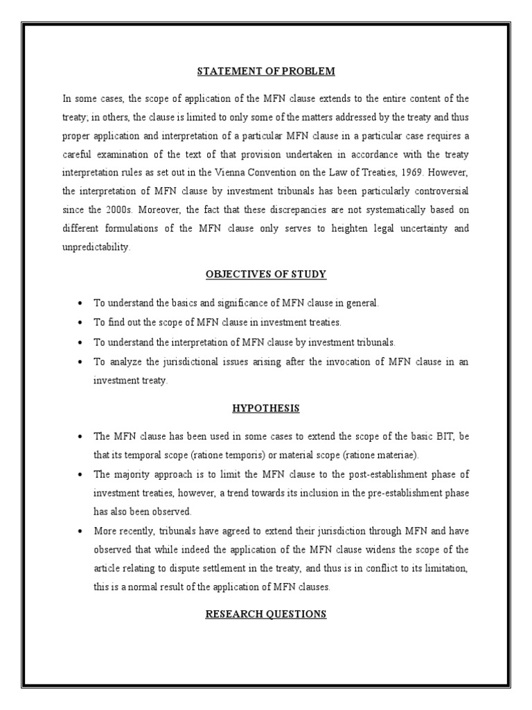 MFN Clause Interpretation Investment Treaties | PDF | Most Favoured ...