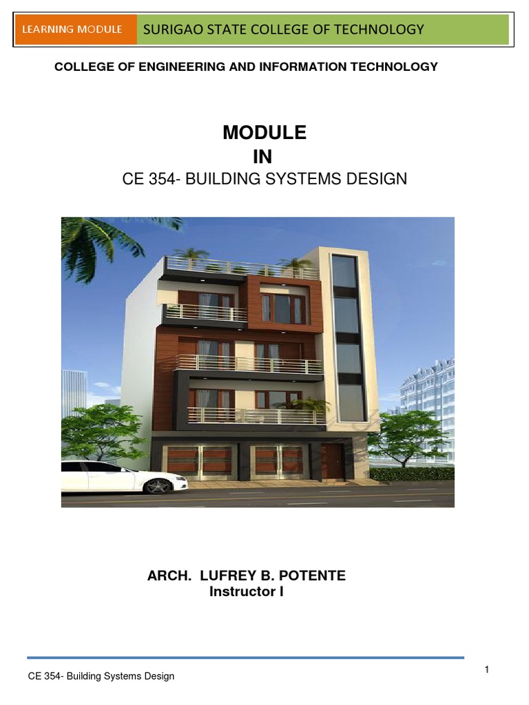 Module 1 in CE-354-Bulding Systems Design | PDF | Building Code | Architect