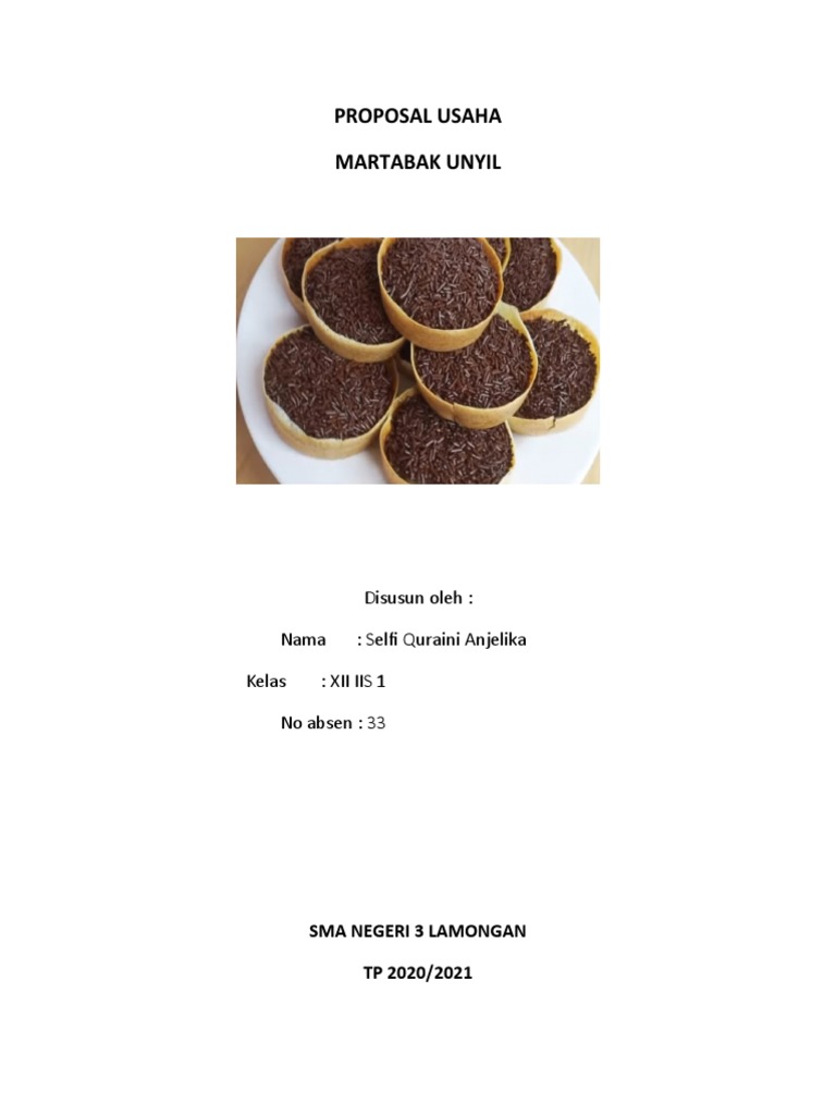 Proposal Usaha Martabak Unyil | PDF | Bisnis