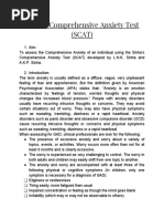 Sinha's Comprehensive Anxiety Test Scat Practical 2 Xii | PDF | Anxiety ...