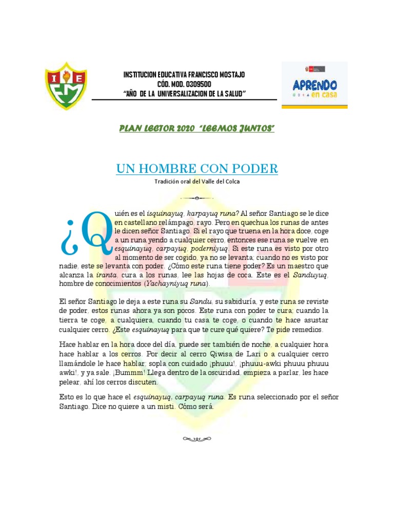 3ro Un Hombre Con Poder (Trad. Oral) | PDF | Libros para adolescentes