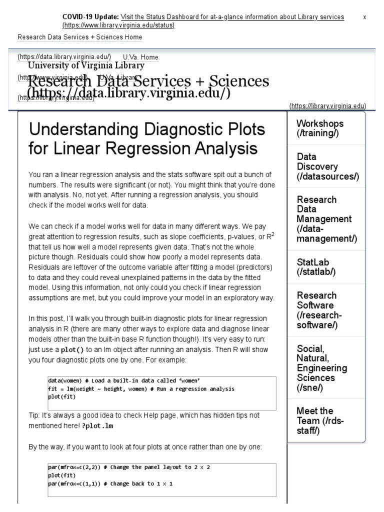 Understanding Diagnostic Plots For Linear Regression Analysis | PDF ...