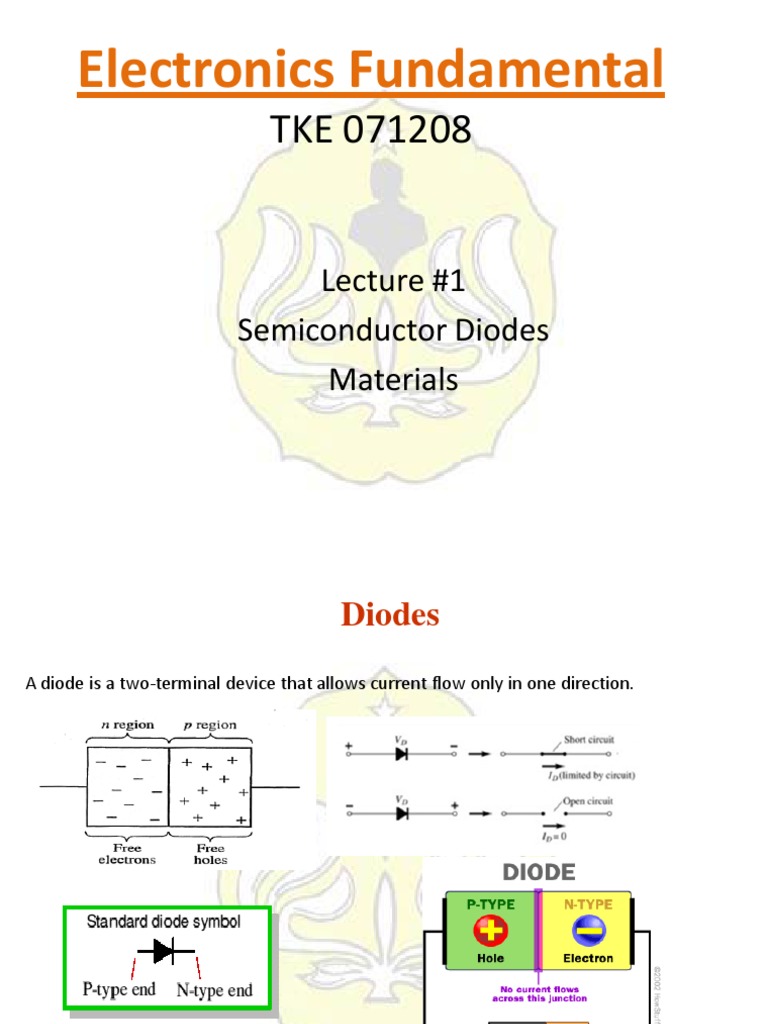TKE 071208 - Week - 1 - Semiconductor-Diodes | PDF | P–N Junction | Diode