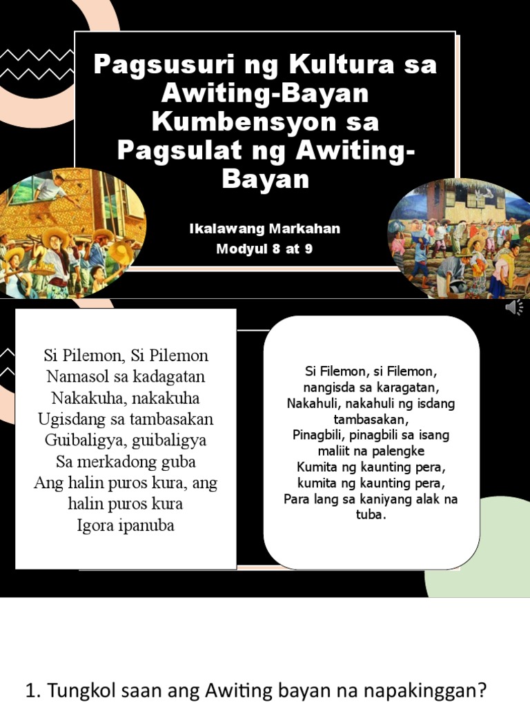 Aralin 8 at 9 Awiting Bayan | PDF