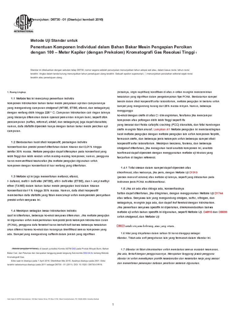 Terjemahan ASTM D6730 | PDF