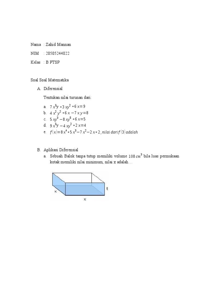Contoh Soal MTK' | PDF | Metode & Bahan Ajar | Griya & Taman
