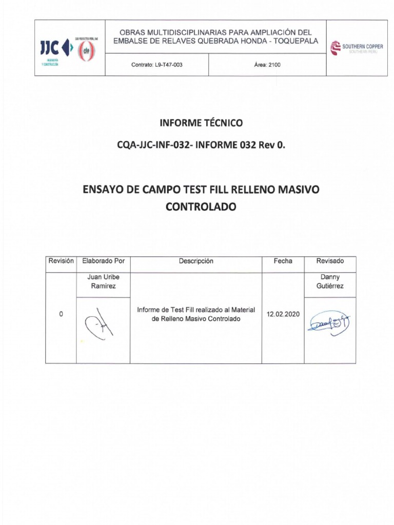 Cqa-Jjc-Inf-032 Ensayo Test Fill | PDF