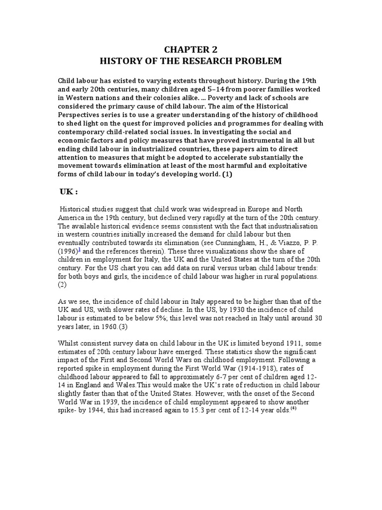 History of The Research Problem | PDF | Economies | Labour