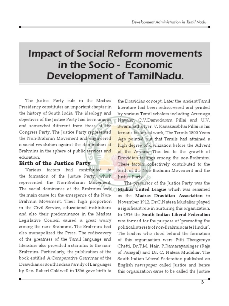 Group I II Prelims Development Administration in Tamil Nadu | PDF | Politics Of India | Tamil Nadu