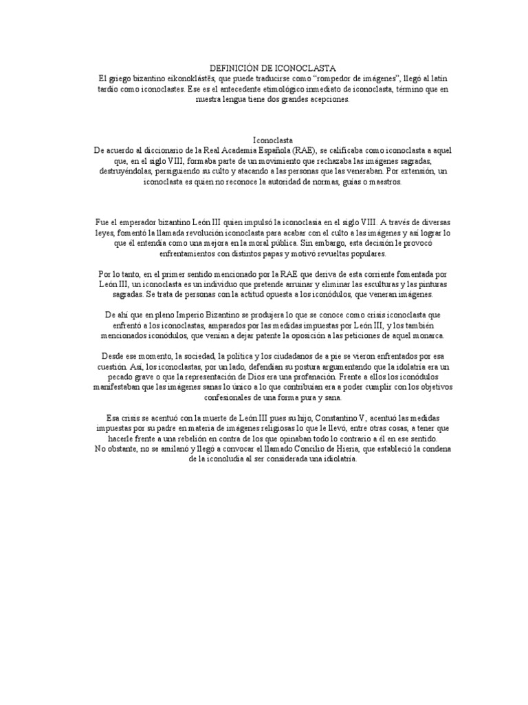 Definición de Iconoclasta | PDF | Religión y creencia