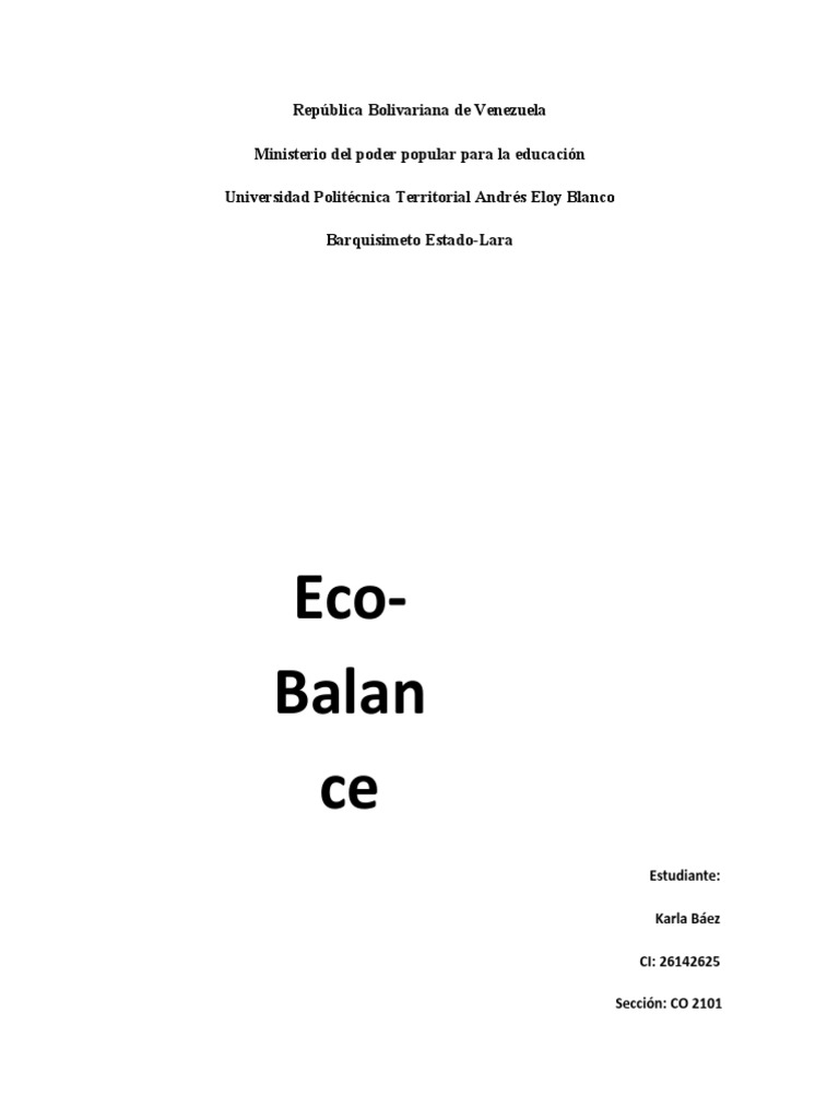 Informe Ecobalance | PDF | Residuos | Economias