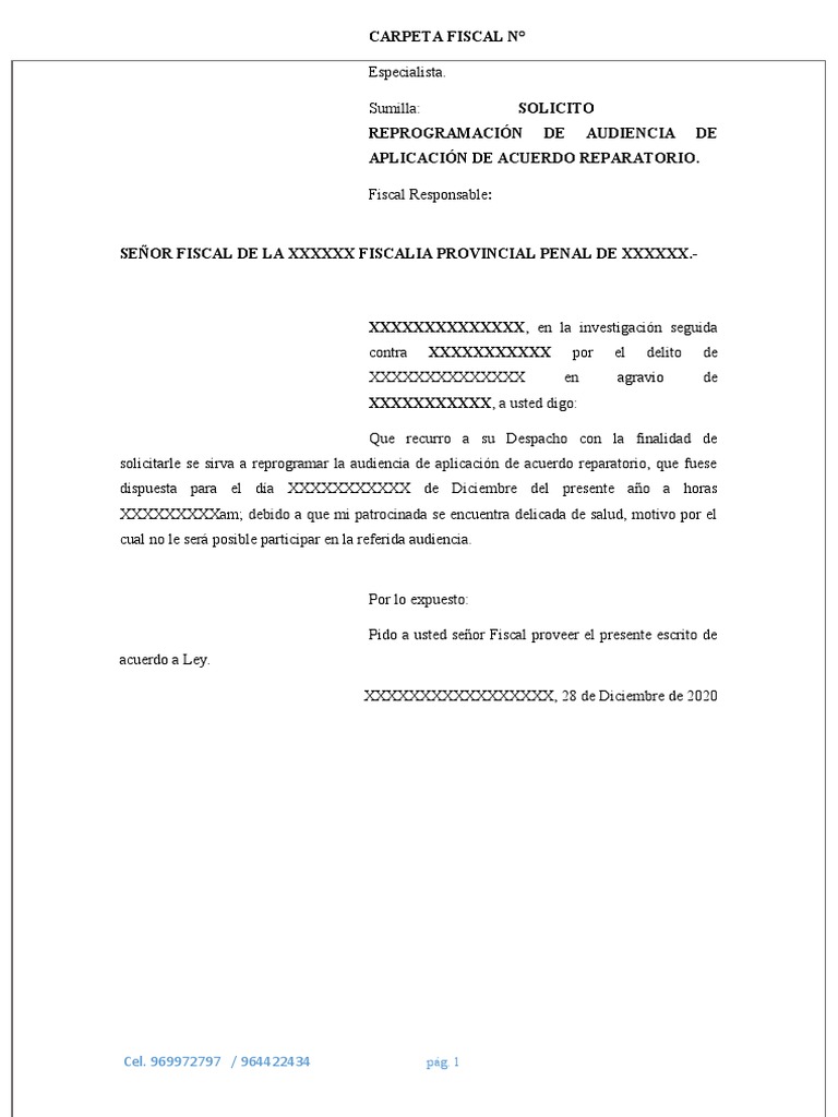 Escrito Reprogramacion de Diligencia | PDF