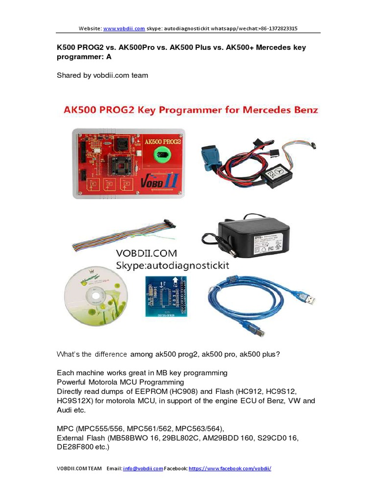 K500 PROG2 vs. AK500Pro vs. AK500 Plus vs. AK500+ Mercedes Key ...