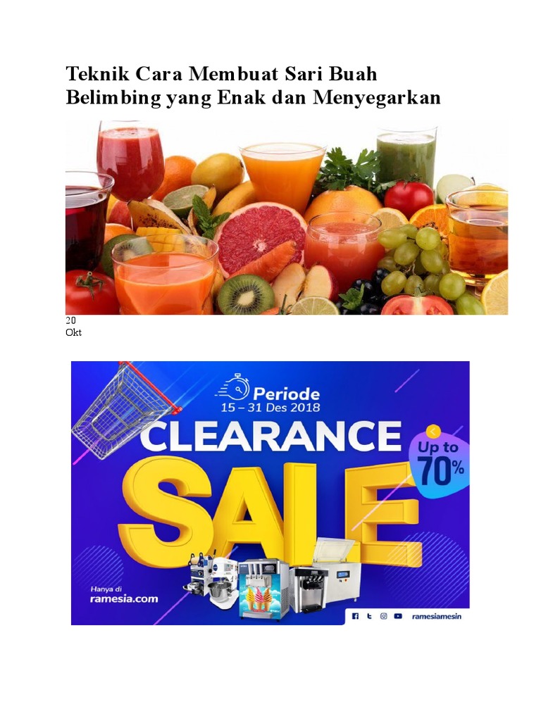 Membuat Sari Buah Belimbing | PDF | Griya & Taman | Kesehatan Holistik