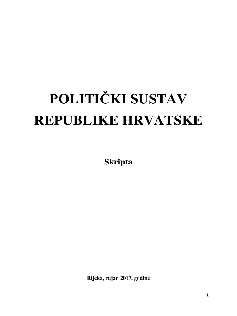 Skripta - Politicki Sustav RH | PDF