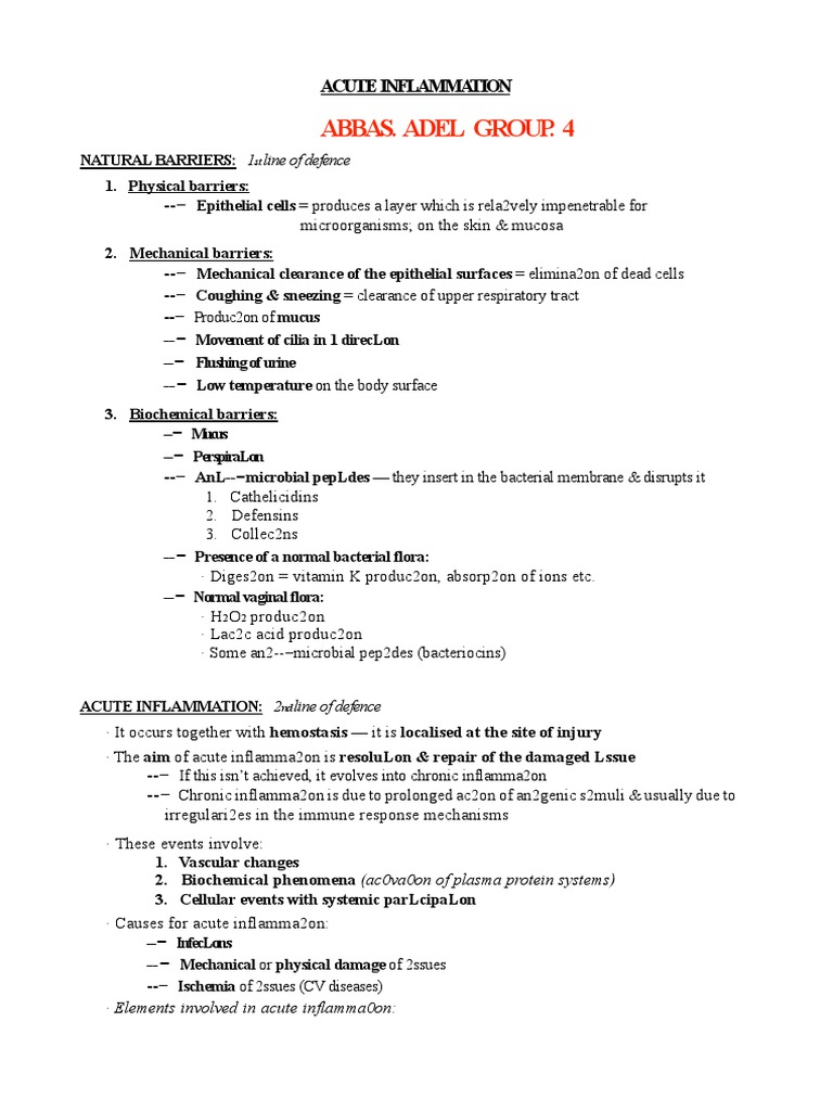 Acute Inflammation | PDF | Wound Healing | Inflammation