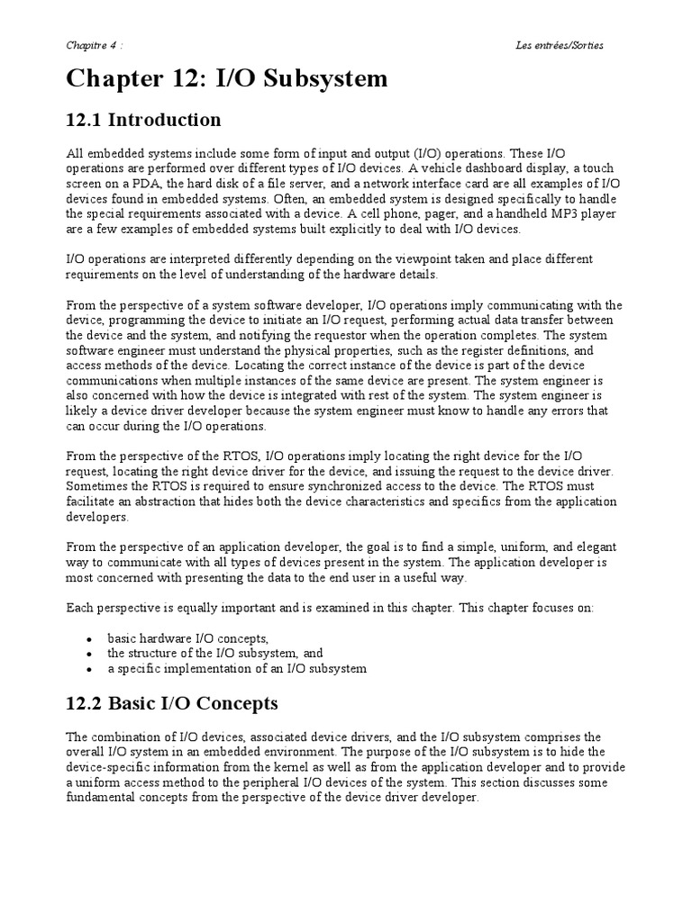 Chapter 12: I/O Subsystem | PDF | Input/Output | Data