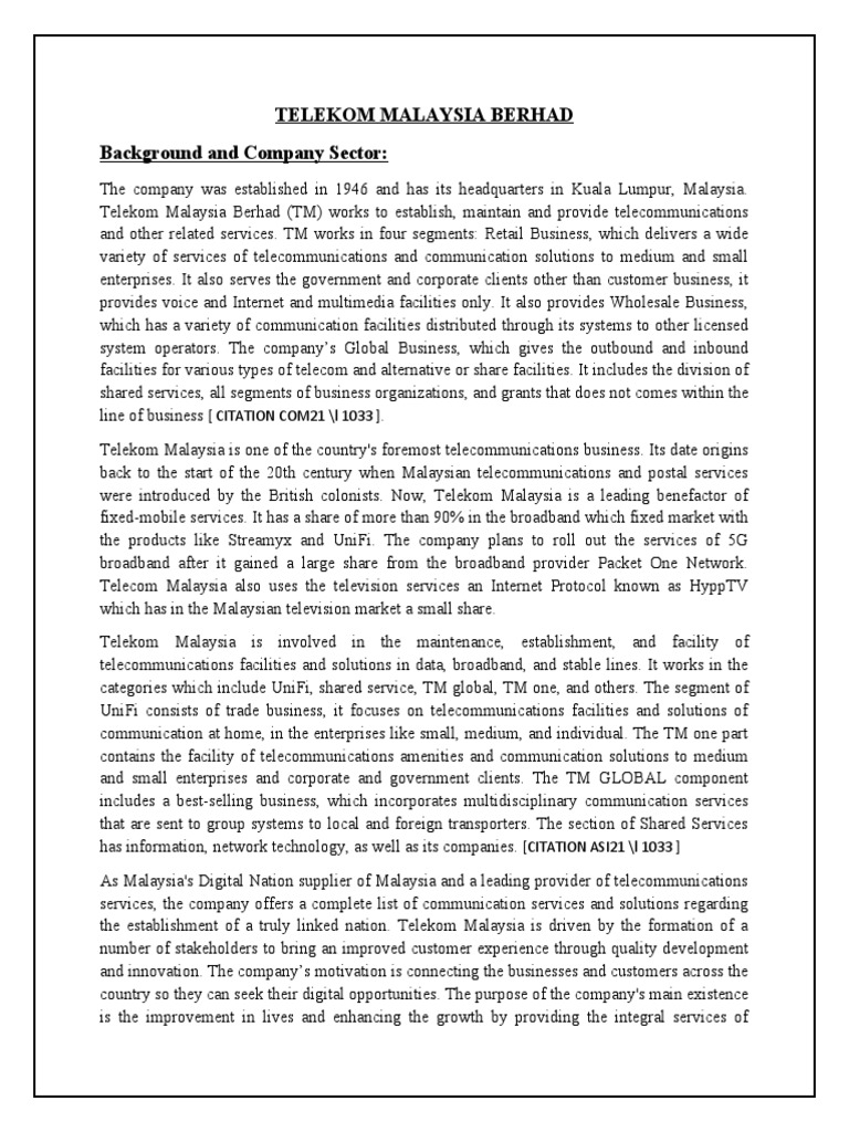 An Overview of Telekom Malaysia Berhad: A Leading Telecommunications ...