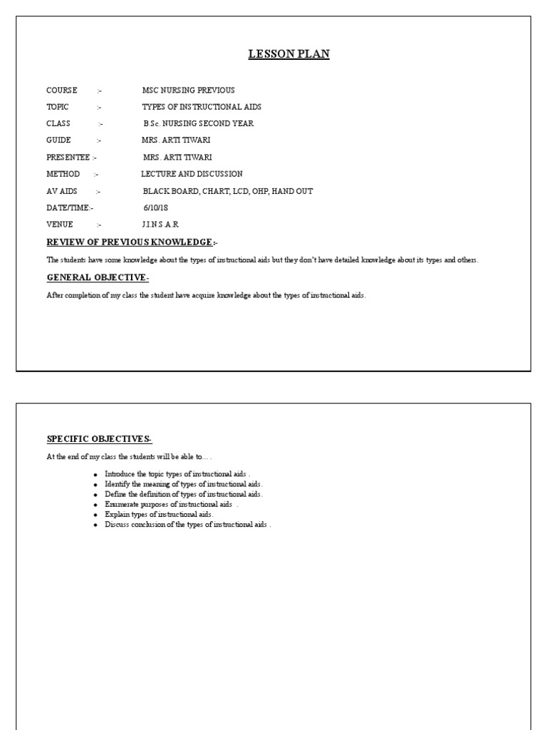Lesson Plan Communication | PDF | Idea | Nonverbal Communication