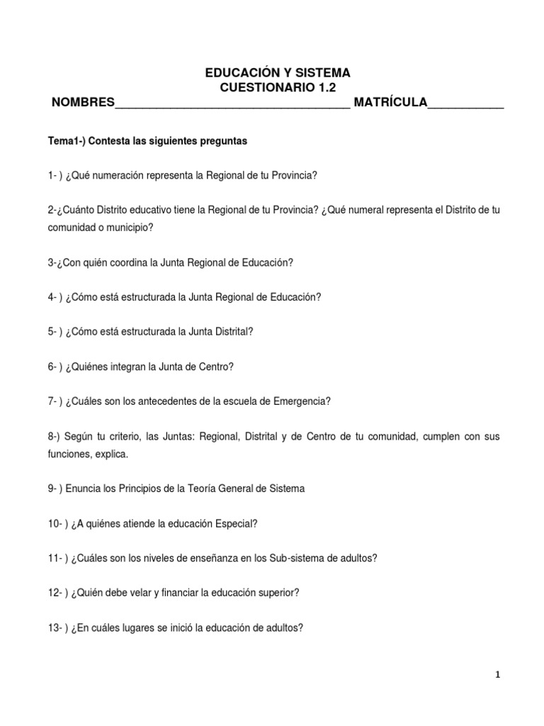 Estructura del Sistema Educativo Dominicano | PDF | Educación de ...