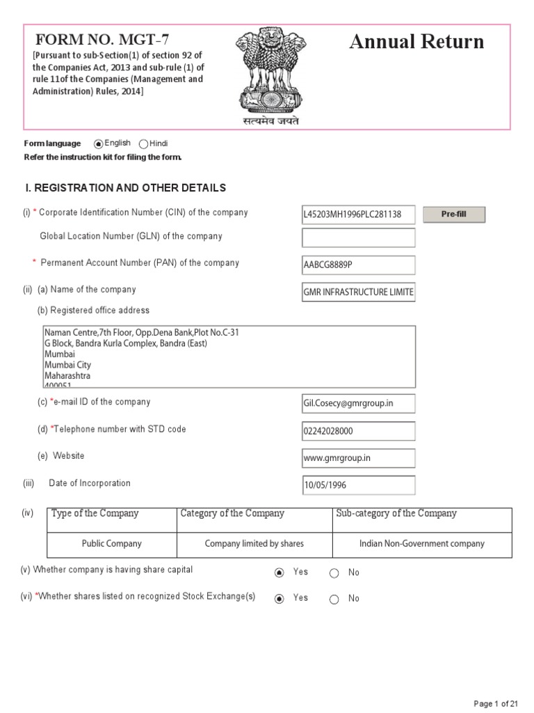 Annual Return FY 2018-19 | PDF | Debenture | Securities (Finance)