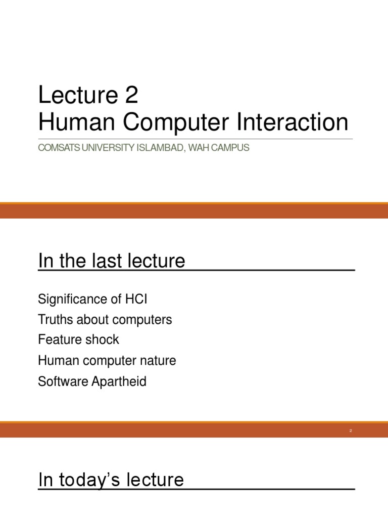 Human Computer Interaction: Comsats University Islambad, Wah Campus ...