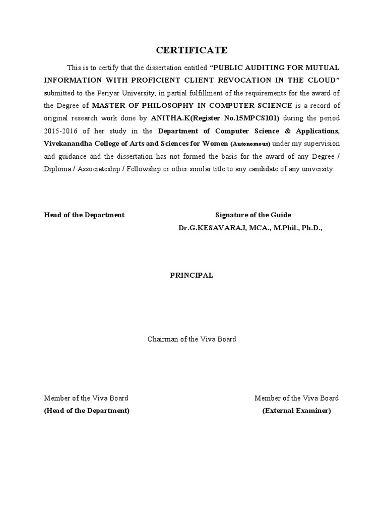 Certificate: (Autonomous) | PDF