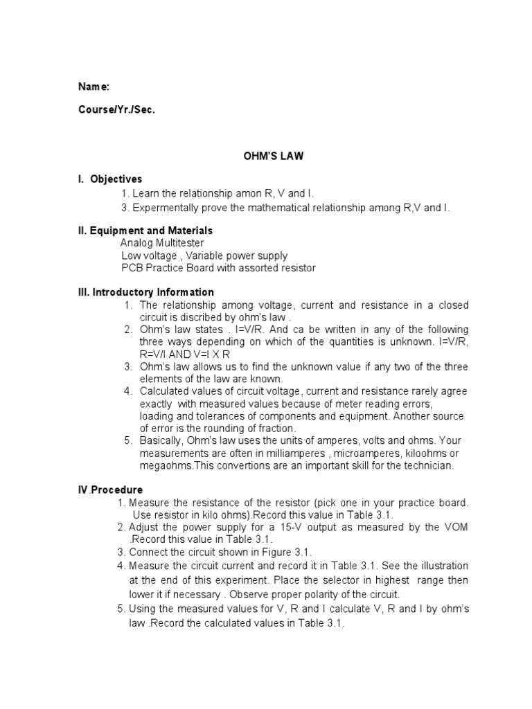 Ohm's Law | PDF | Resistor | Electrical Network