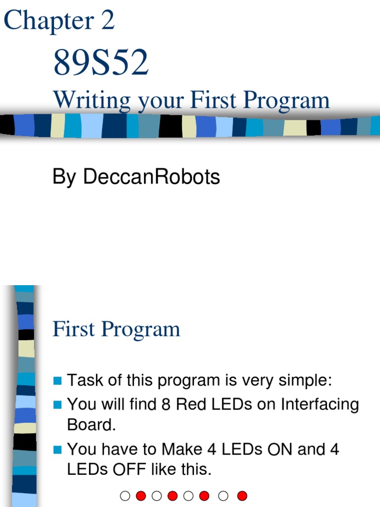 Controlling LEDs with an 89S52 Microcontroller: A Tutorial on Writing Your First Program | PDF ...
