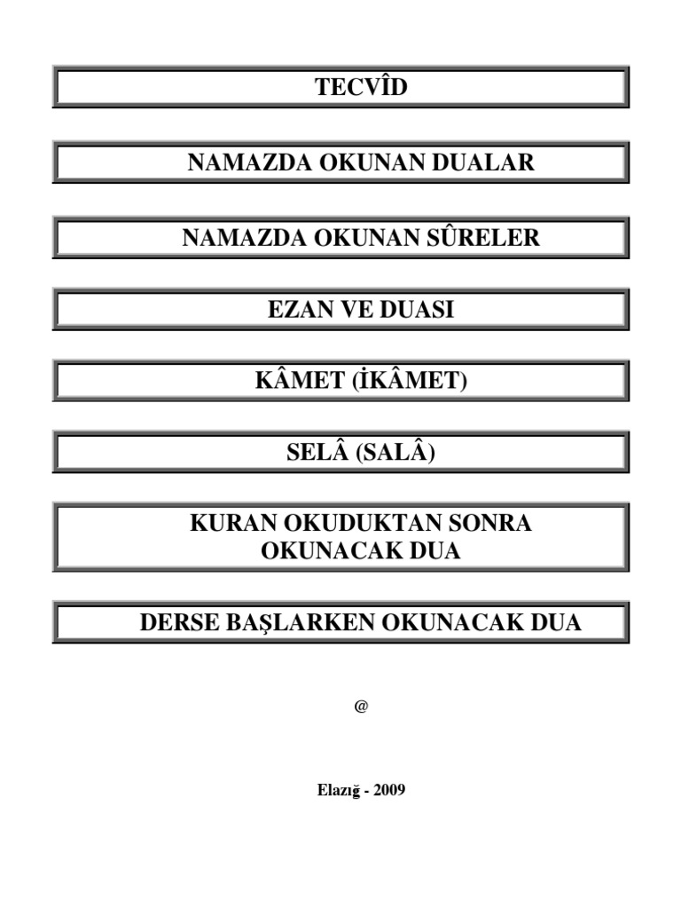 Tecvid Dualar Sureler Ezan Kamet | PDF