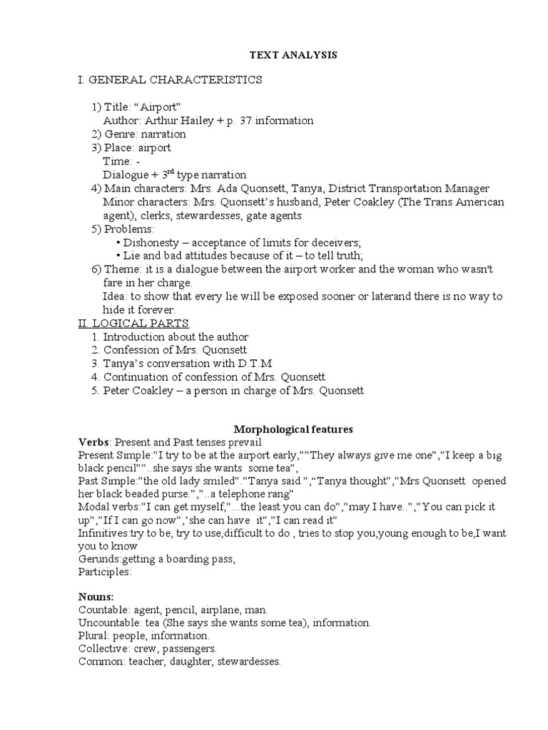 Text Analysis: Morphological Features Verbs: Present and Past Tenses ...