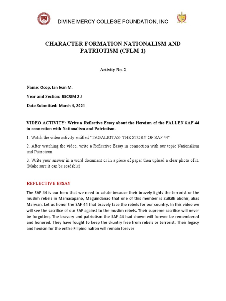 Template - Activity 2 Saf44 | PDF