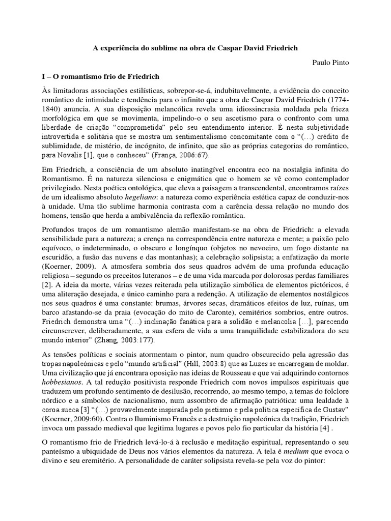A Experiência do Sublime em Friedrich | PDF | Estética | Romantismo