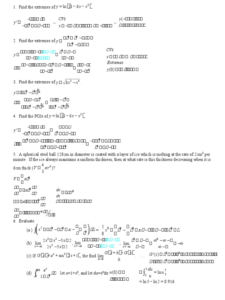 Cheat Sheet Spring | PDF | Maxima And Minima | Mathematical Concepts