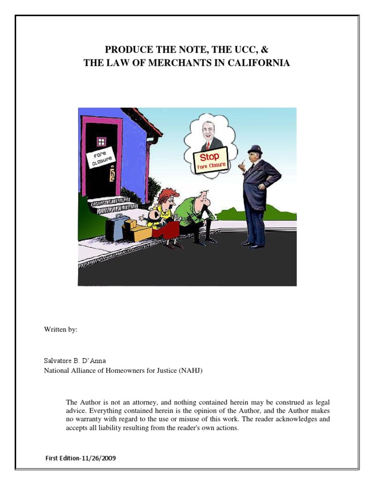 Produce The Note The UCC and The Law of Merchants | PDF | Foreclosure ...