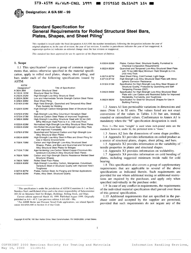 ASTM A6 | International Business | Engineering