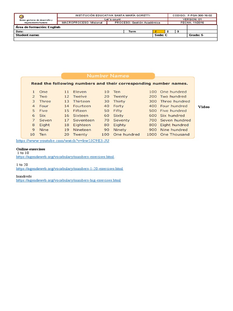 Counting From 1 To 9999 | PDF