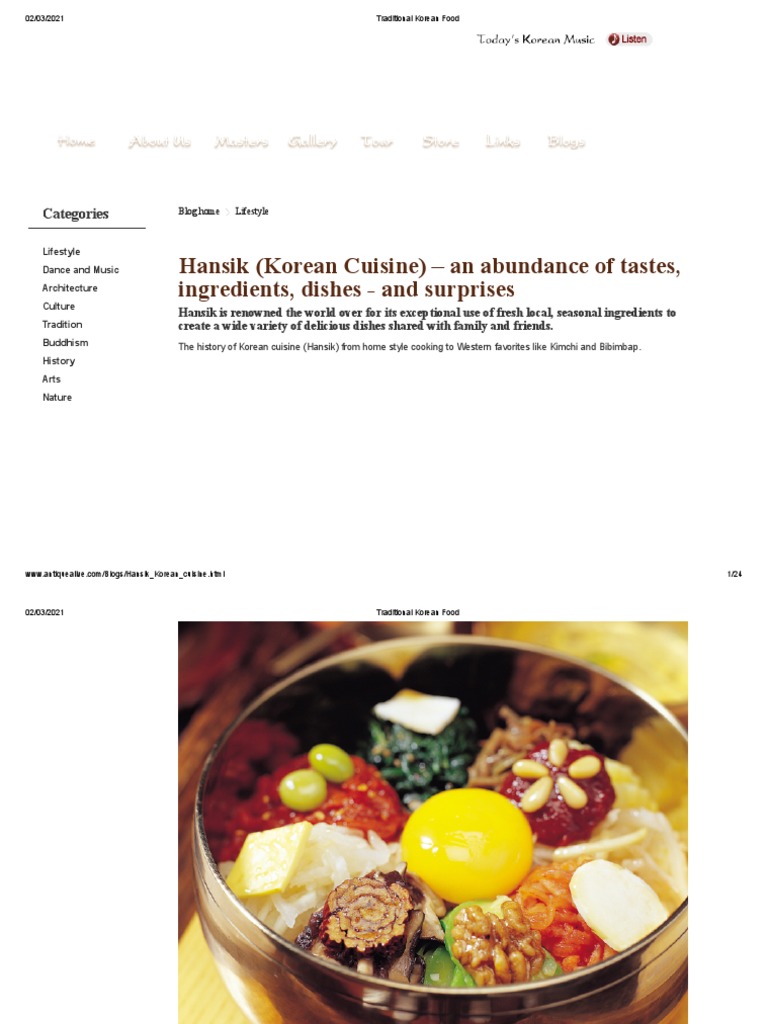 Traditional Korean Food | PDF