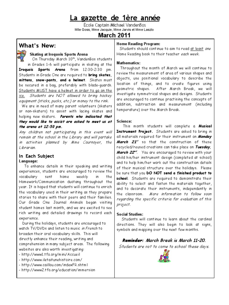 Gazette Mars 2011 | PDF | Reading Comprehension | Vocabulary