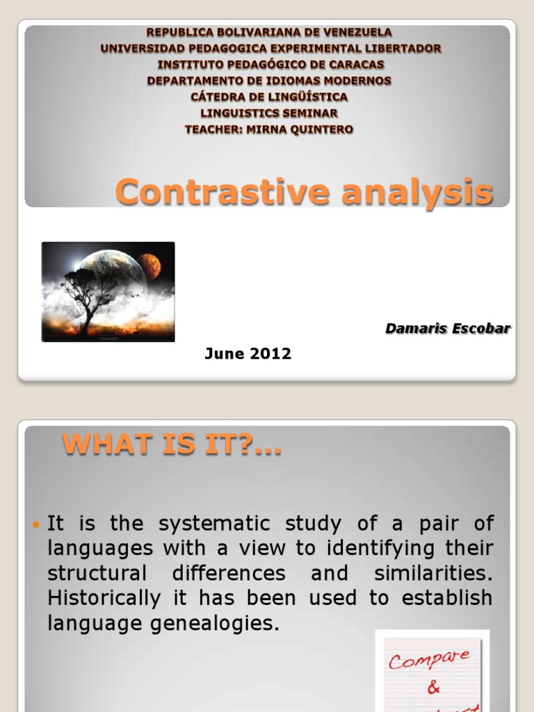 Contrastive Analysis - Error Analysis Presentation | PDF