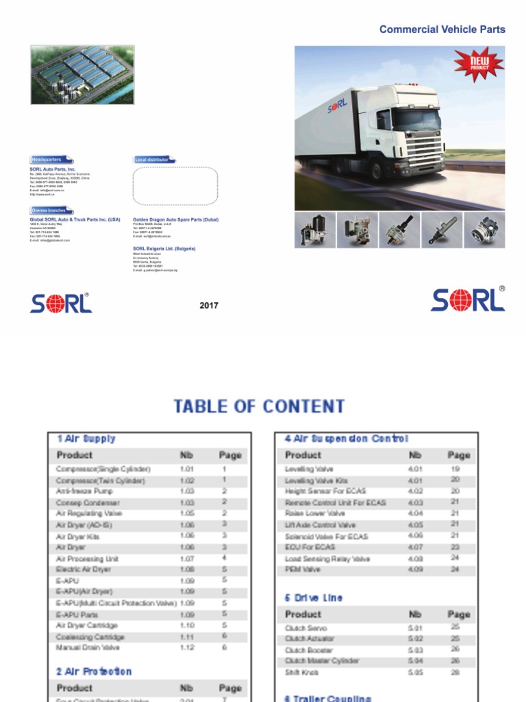 SORL Auto Parts Catalog Overview | PDF | Valve | Clothes Dryer