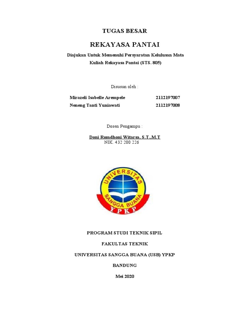 Cover Tugas Besar Rekayasa Pantai | PDF | Teknologi & Rekayasa