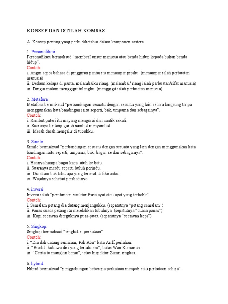 Konsep Dan Istilah Komsas | PDF | Fiksi Umum