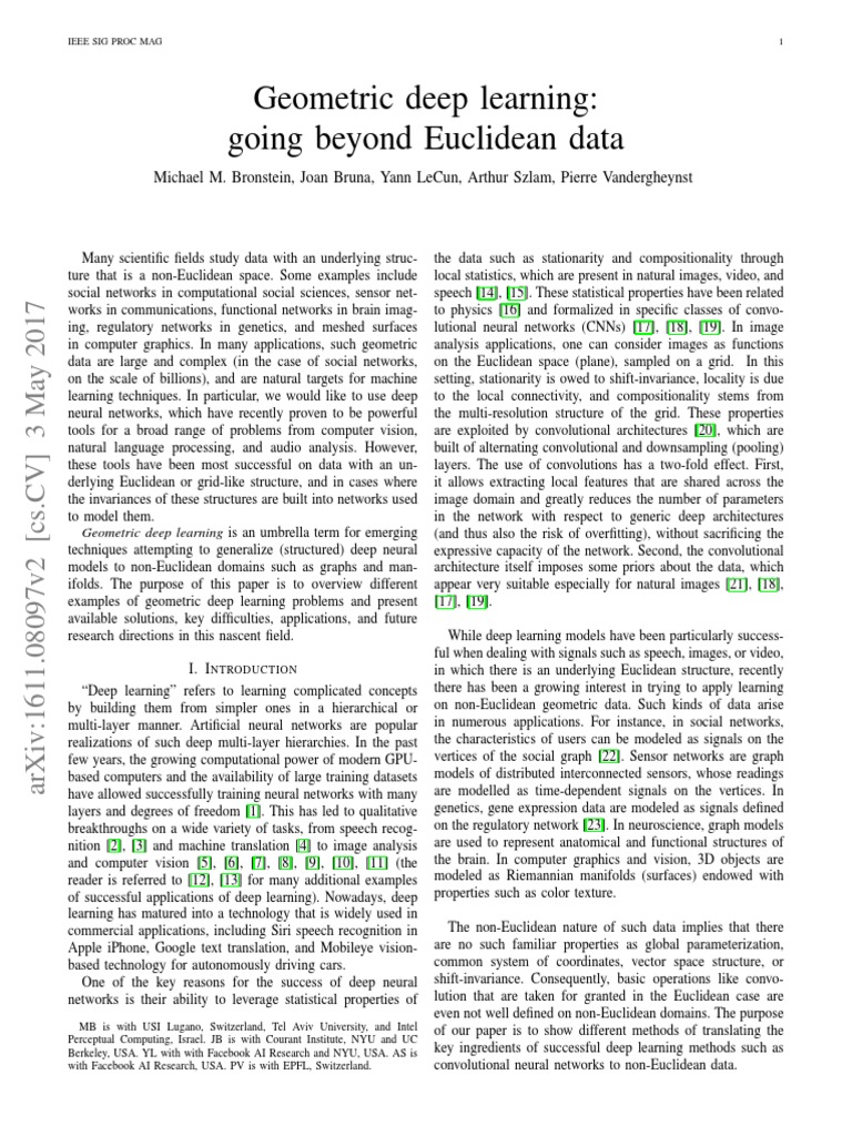KERNEL Geometric Deep Learning: LeCun | PDF | Differentiable Manifold ...